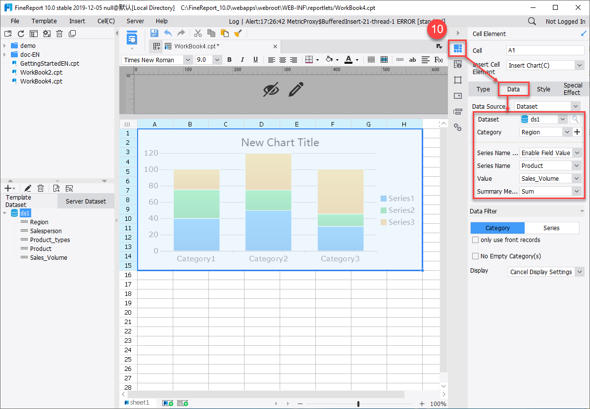 Cell Element Chart-FineReport Help Document