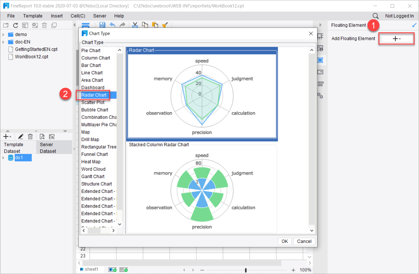 Radar Chart-FineReport Help Document