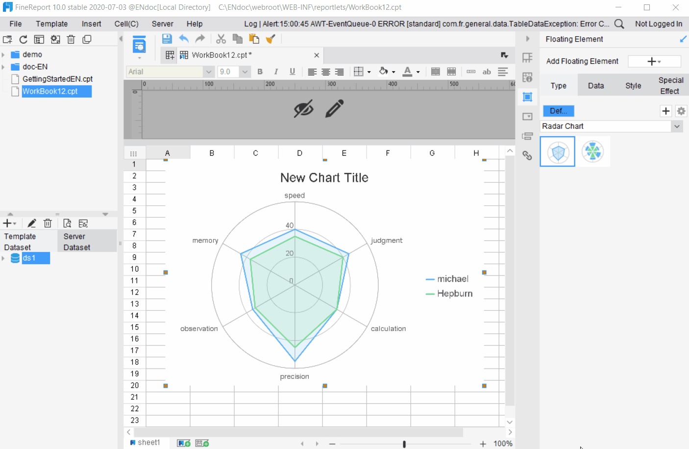 Radar Chart-FineReport Help Document