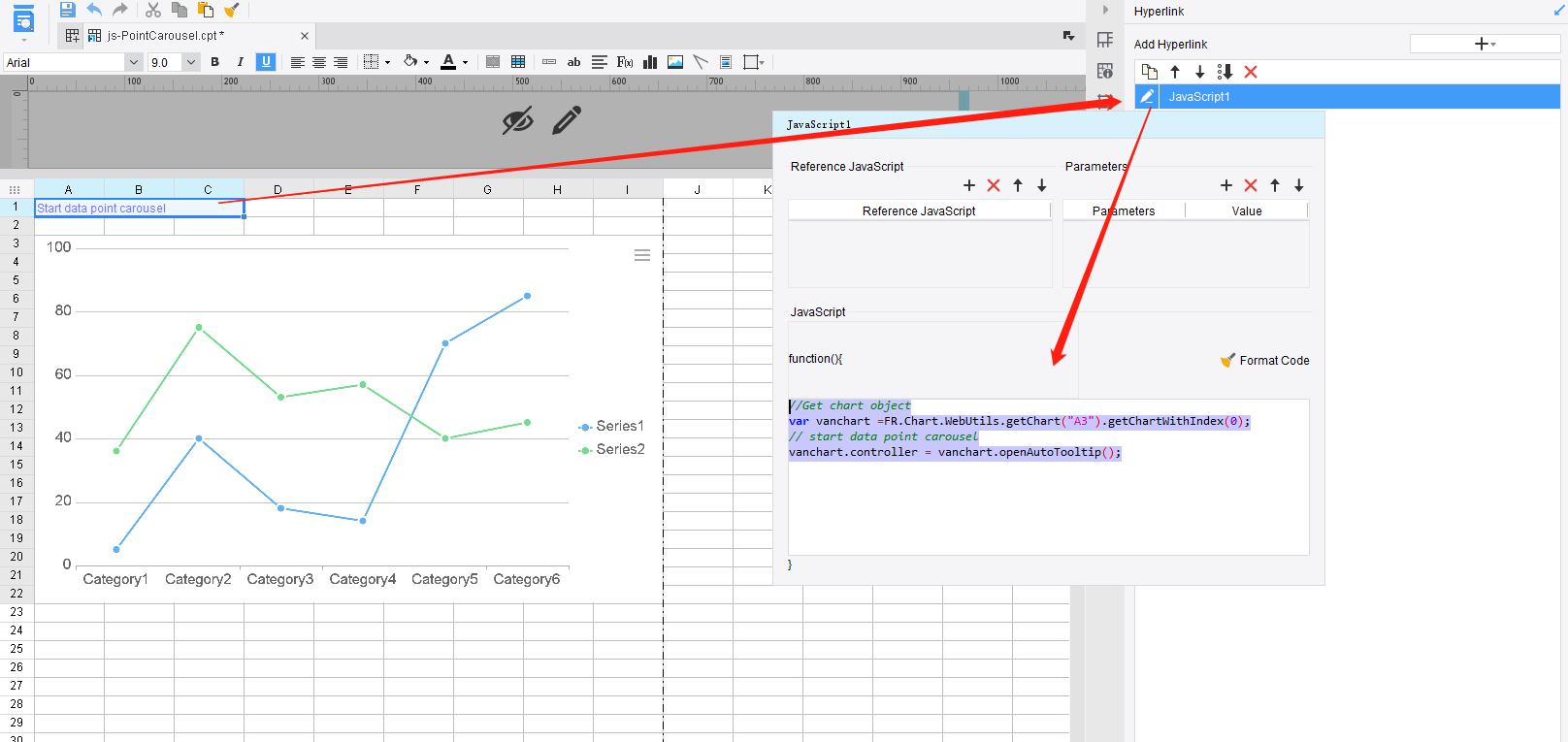 Chart data tooltip auto display-FineReport Help Document