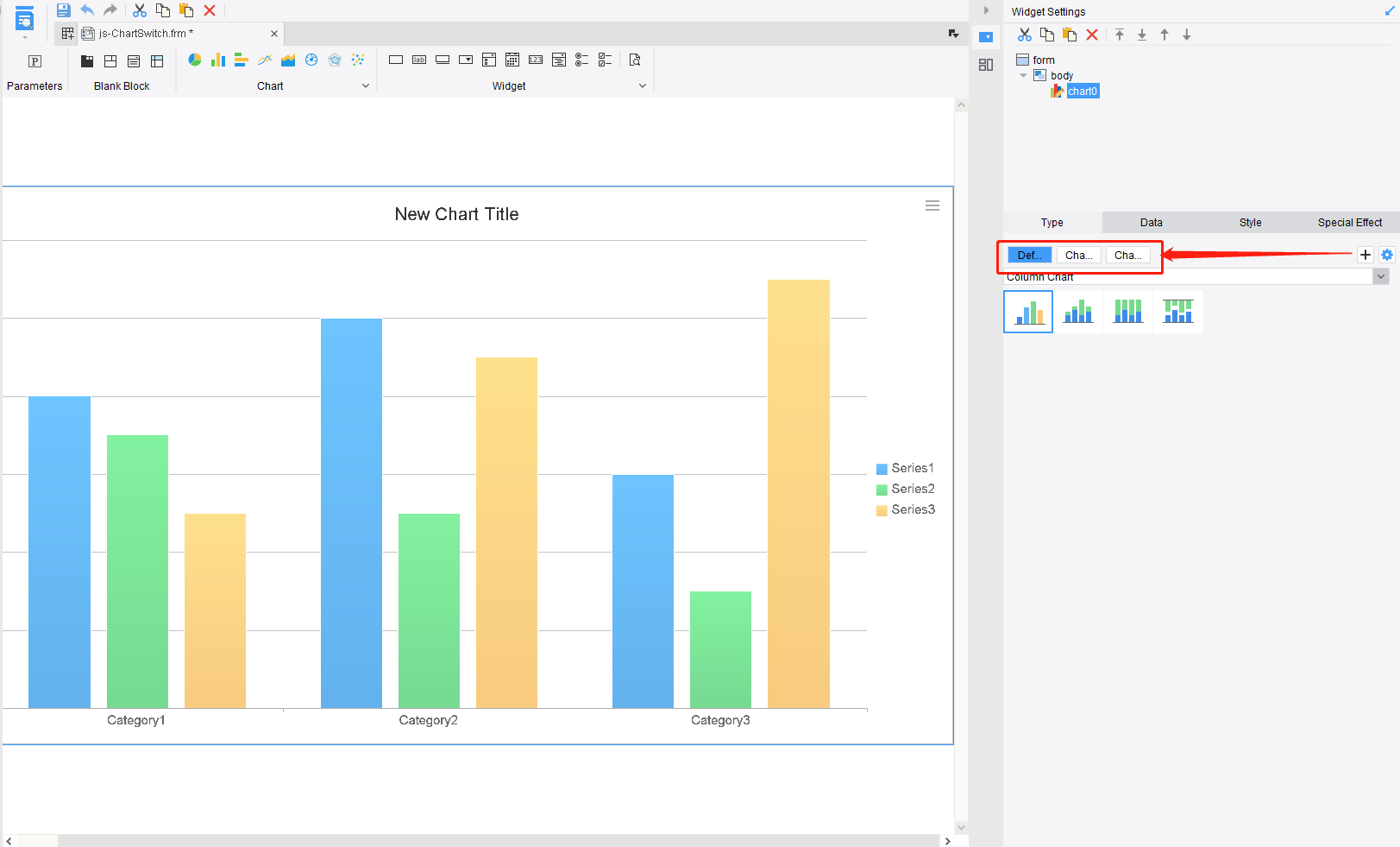 Chart switching-FineReport Help Document