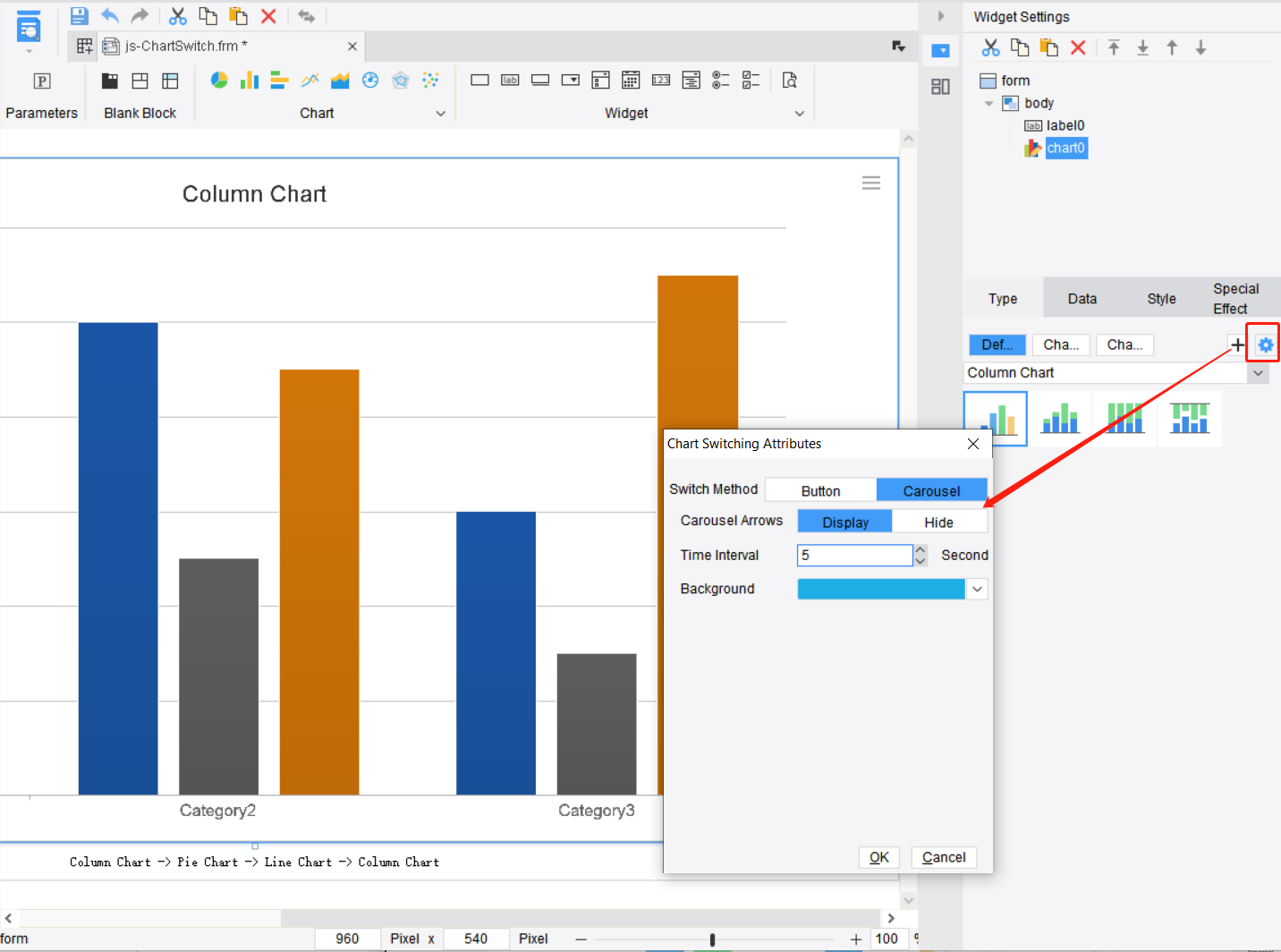 Chart switching-FineReport Help Document
