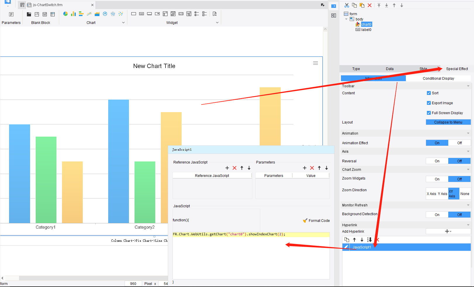 Chart switching-FineReport Help Document