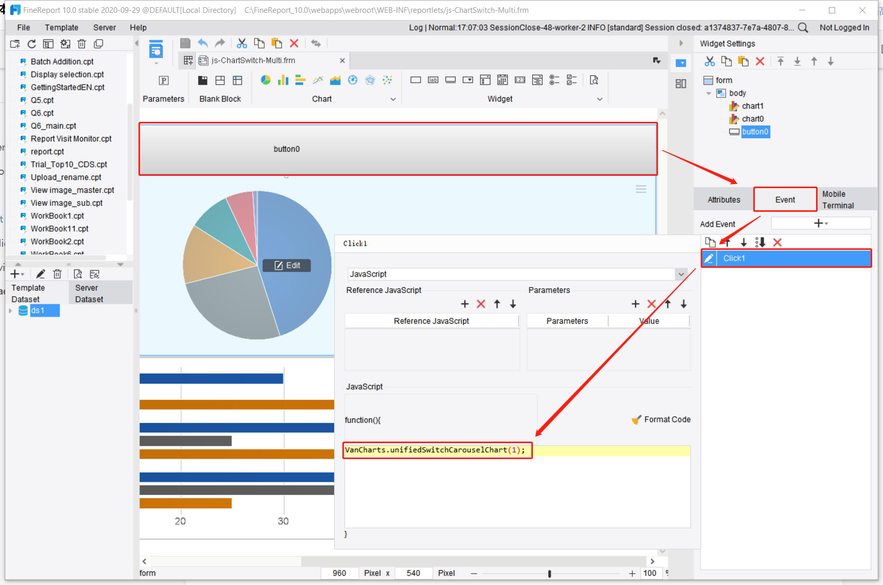 Switching multiple charts-FineReport Help Document