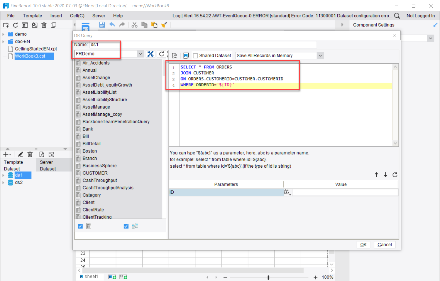 複数シートデータ書き込み- FineReport Help Document