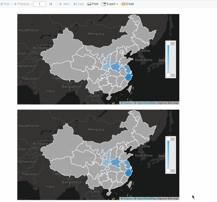 Map layer zoom level-FineReport Help Document