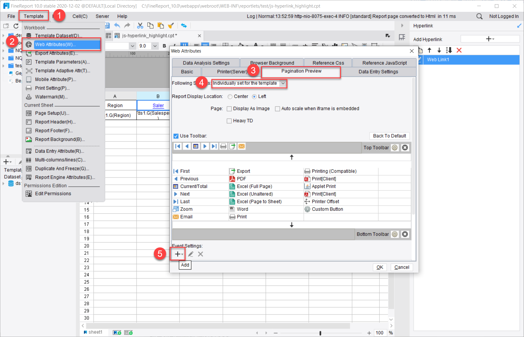 JS Highlight title cell with hyperlink when mouse hovered-FineReport ...