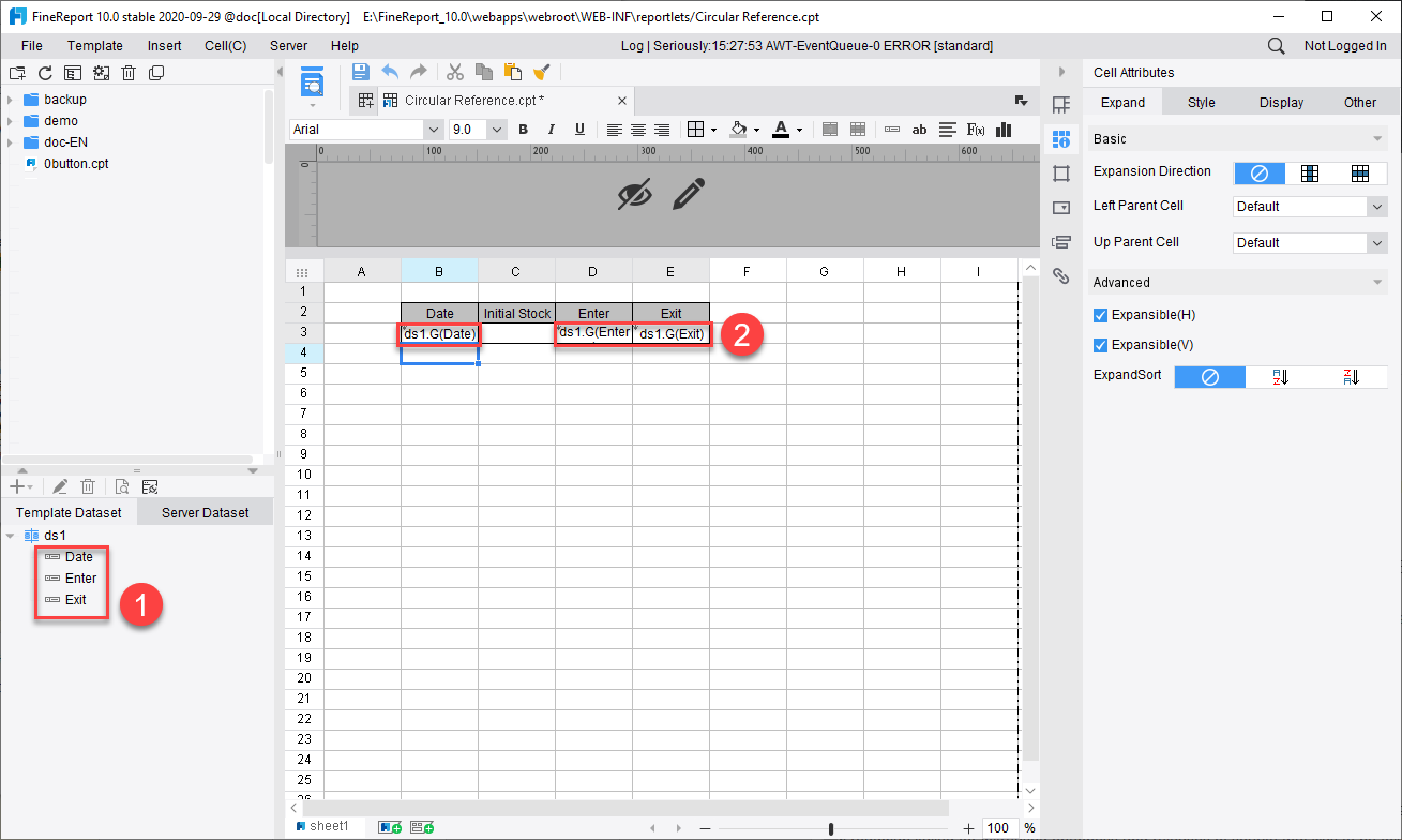 循環引用- FineReport Help Document