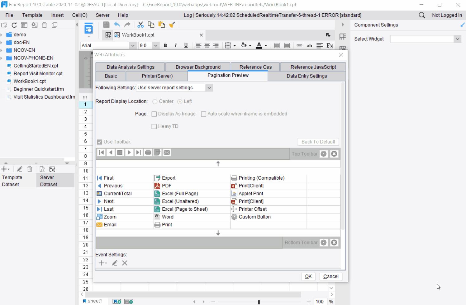 Report Toolbar-FineReport Help Document