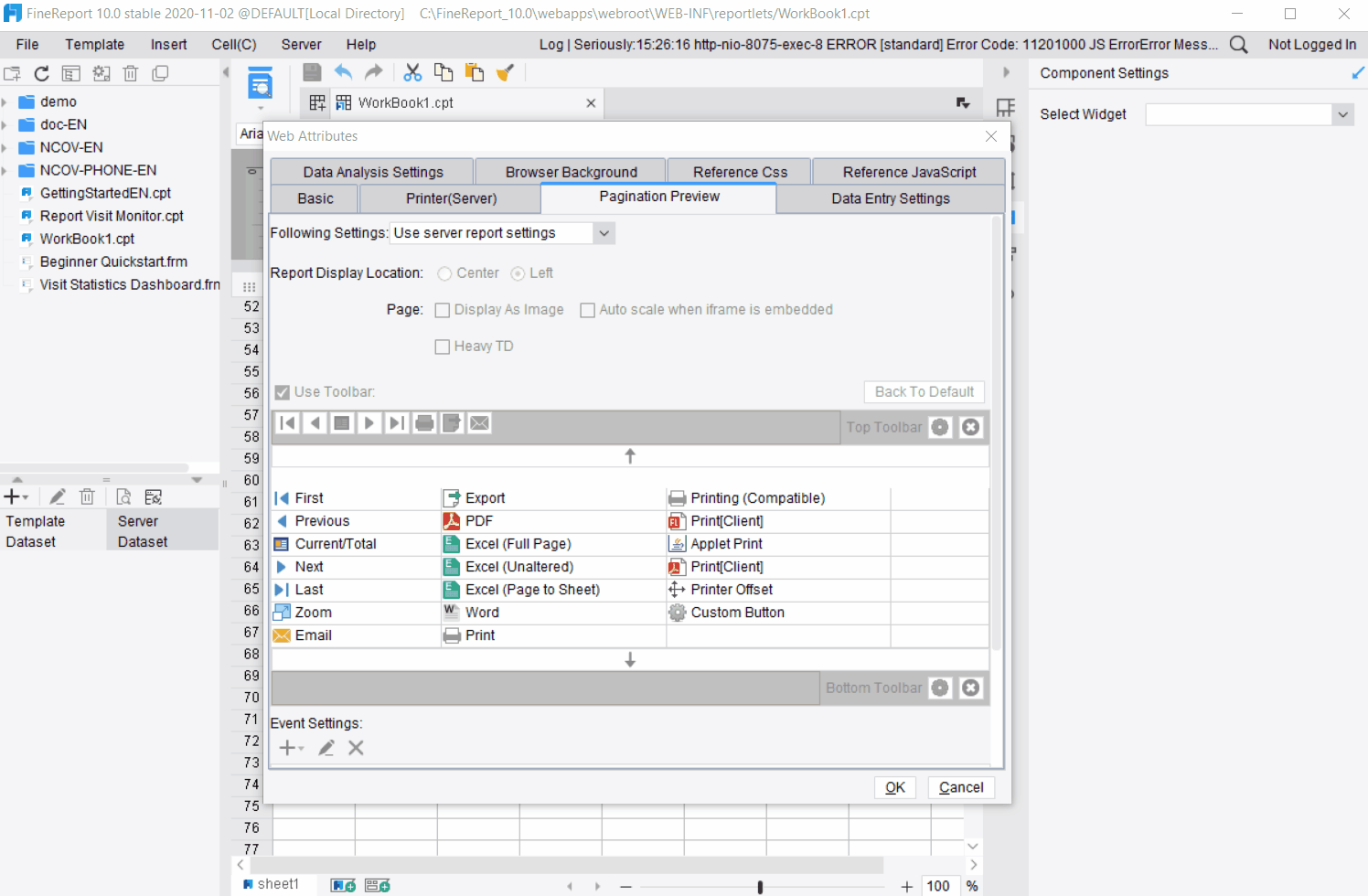 Report Toolbar-FineReport Help Document