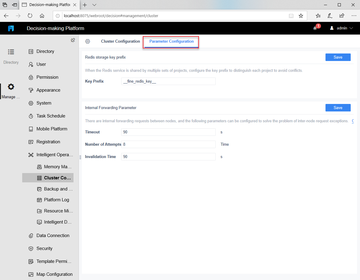 Cluster Settings-FineReport Help Document