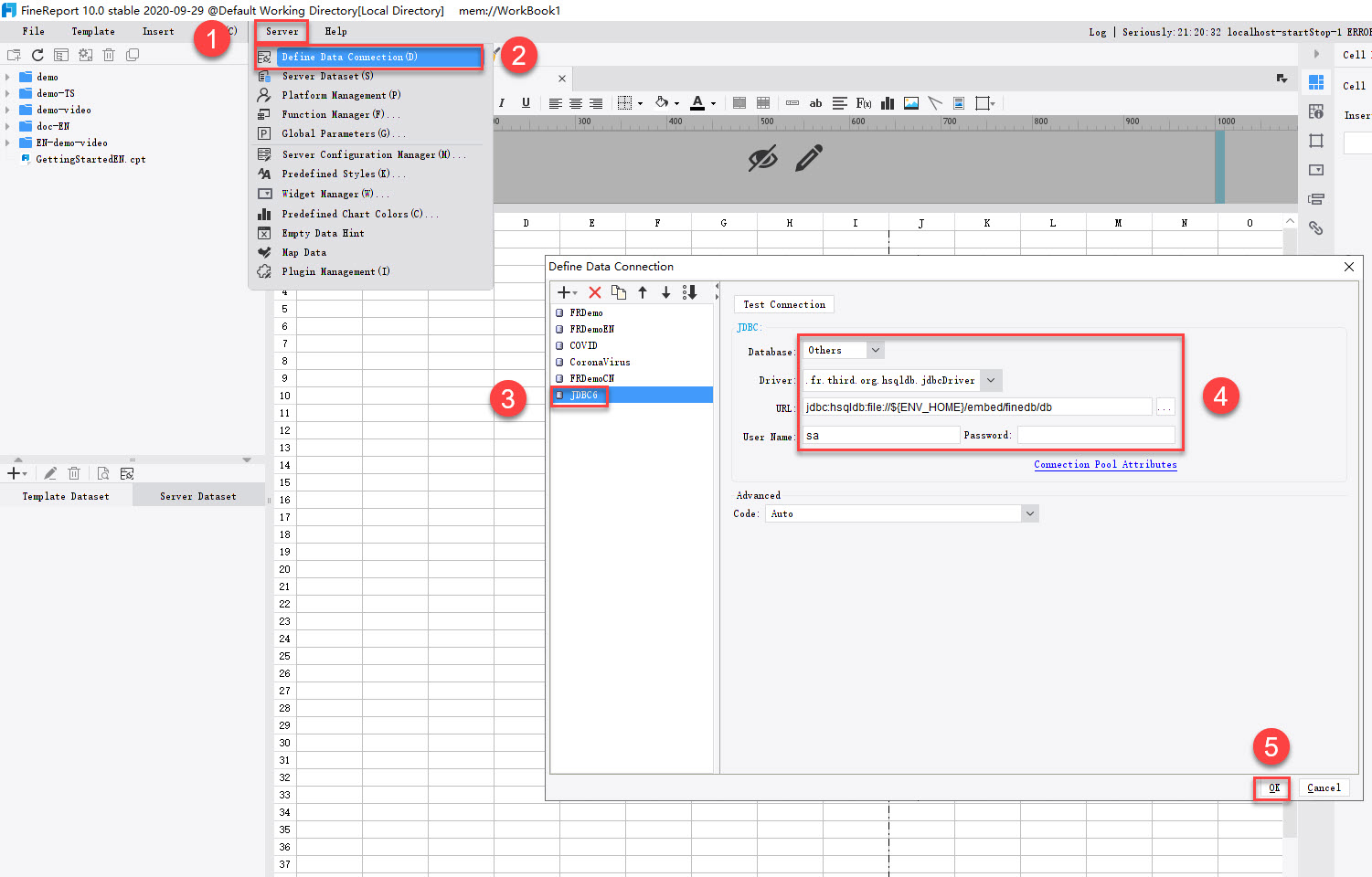 Built-in HSQL FineDB-FineReport Help Document