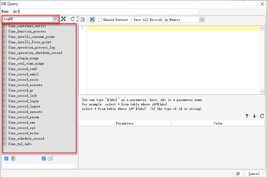 Report LogDB-FineReport Help Document