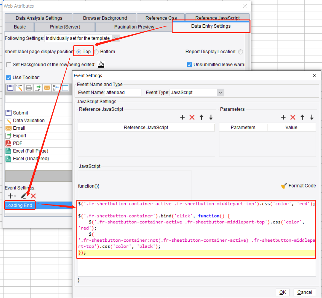 JS Highlight selected sheet-FineReport Help Document