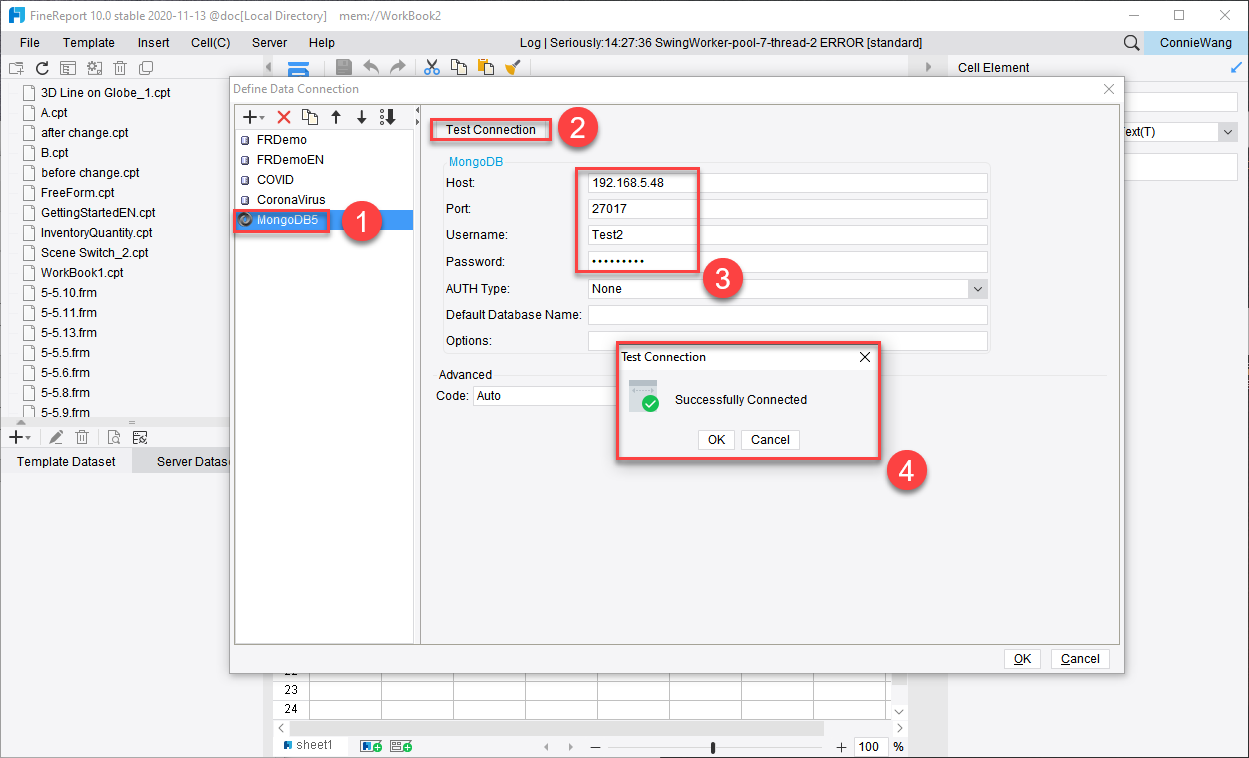 MongoDB Dataset Plugin-FineReport Help Document