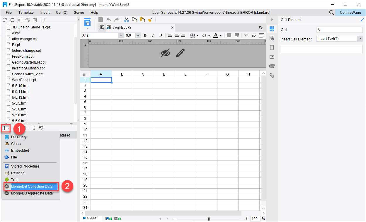 MongoDB Dataset Plugin-FineReport Help Document