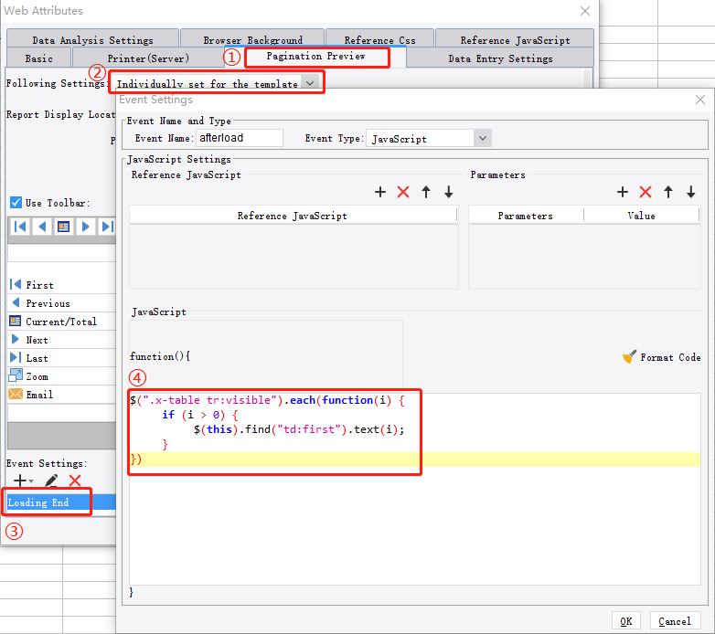 JS Number the Rows after Hide Some Rows-FineReport Help Document