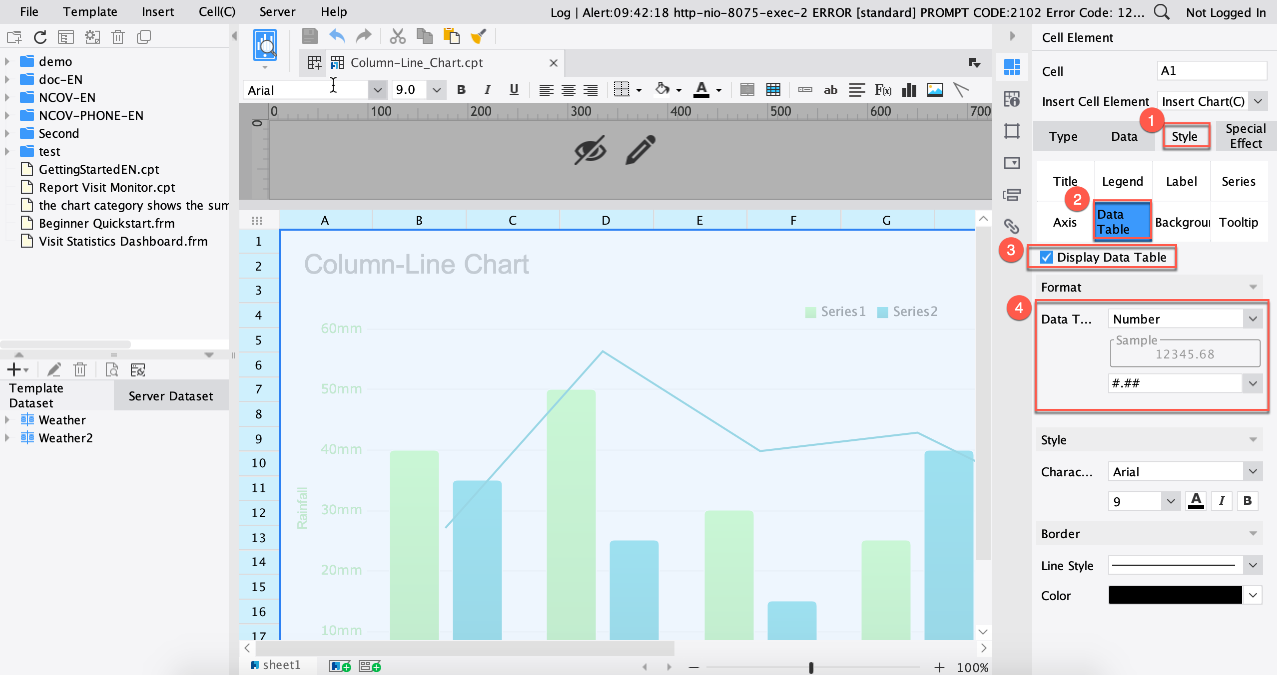 Chart Custom Data Table-FineReport Help Document