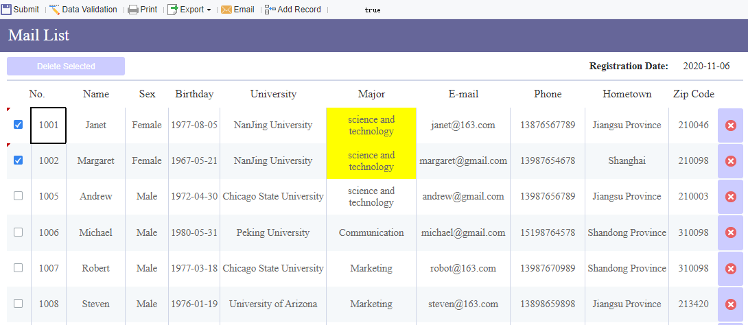 Change the Background of a Cell in the Row Where the Checkbox is ...