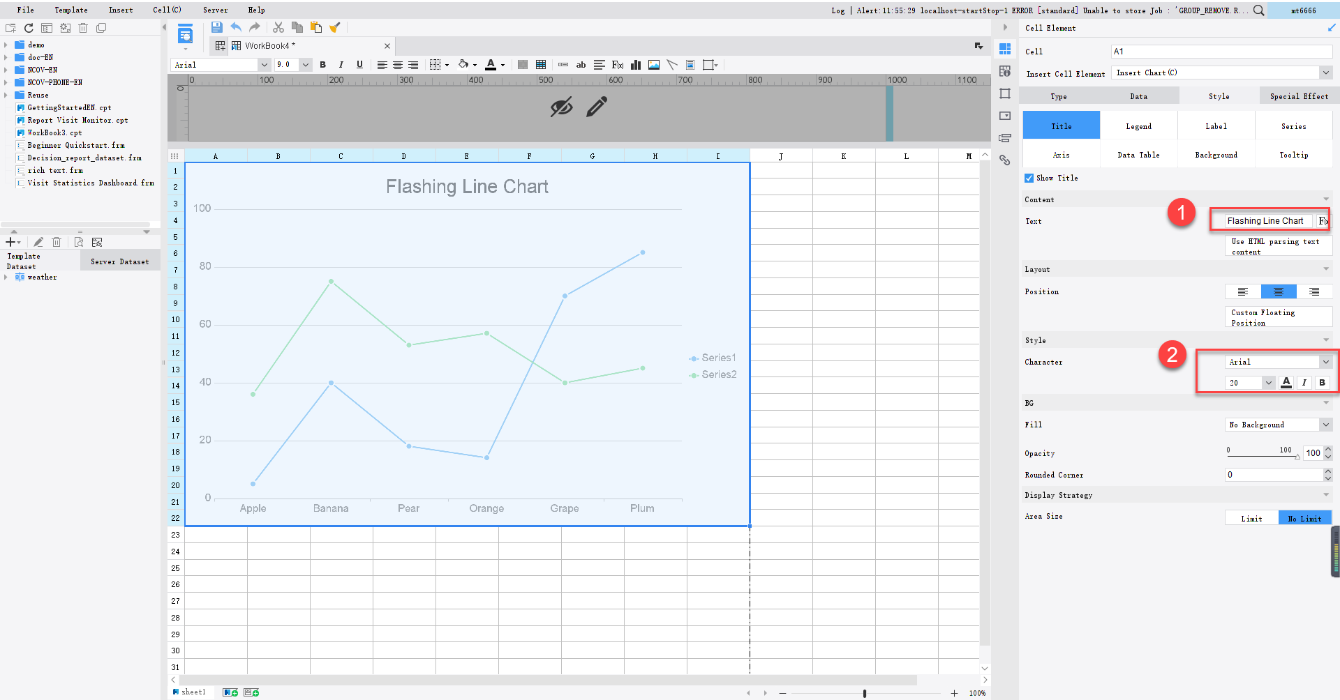 Set Flashing Animation at Maximum Value of the Line Chart-FineReport Help Document
