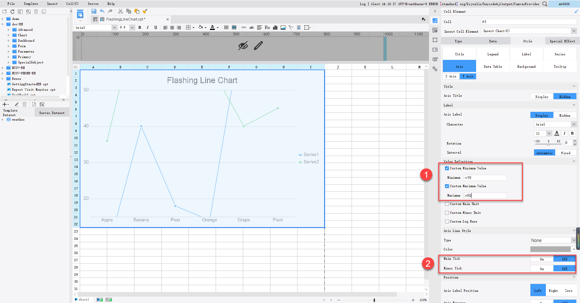 Set Flashing Animation at Maximum Value of the Line Chart-FineReport ...
