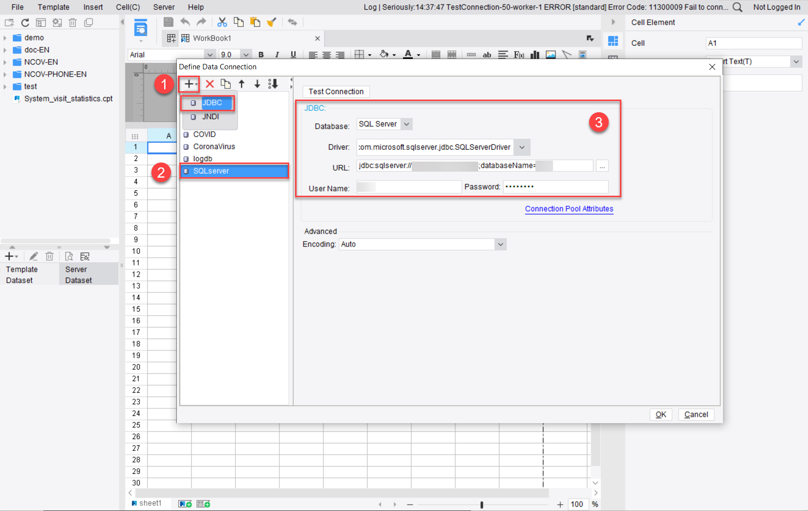 Connect to MS SQL Server-FineReport Help Document