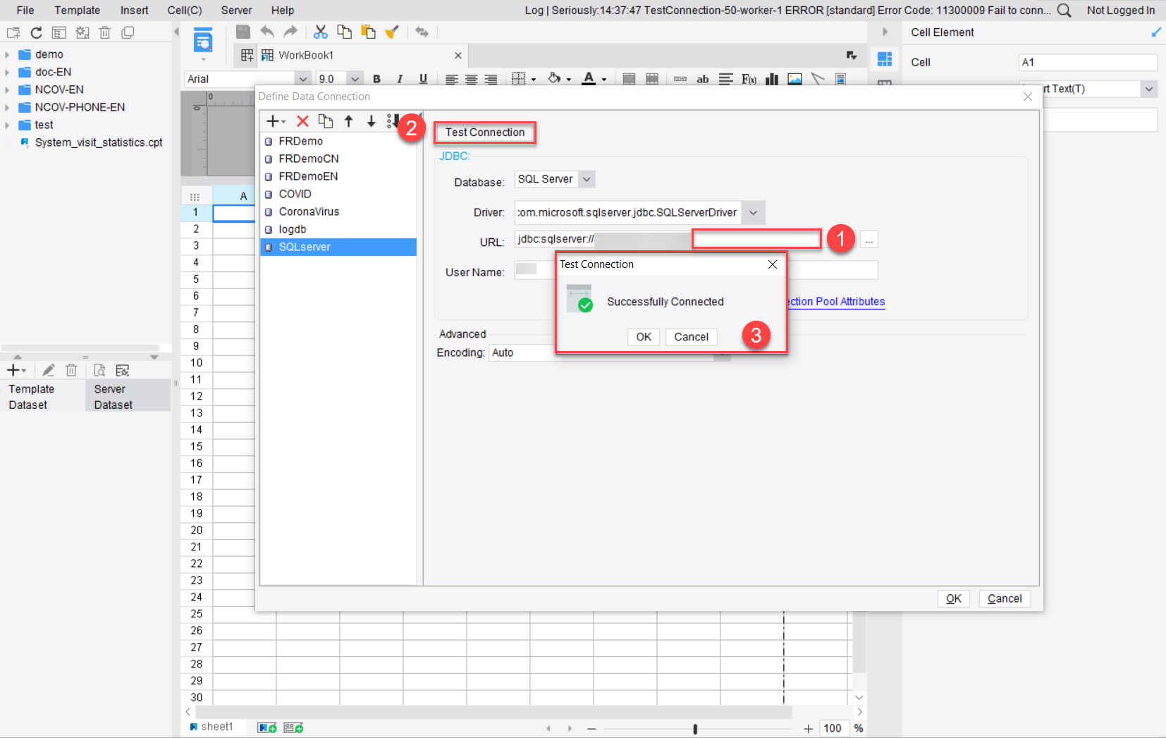 Connect to MS SQL Server-FineReport Help Document