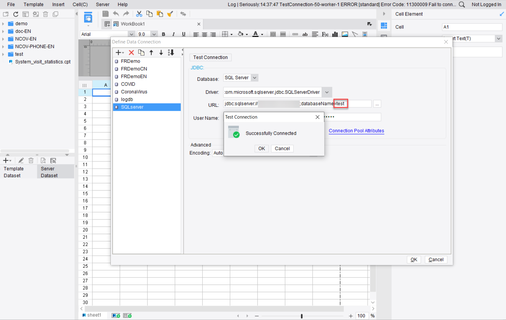 Connect to MS SQL Server-FineReport Help Document