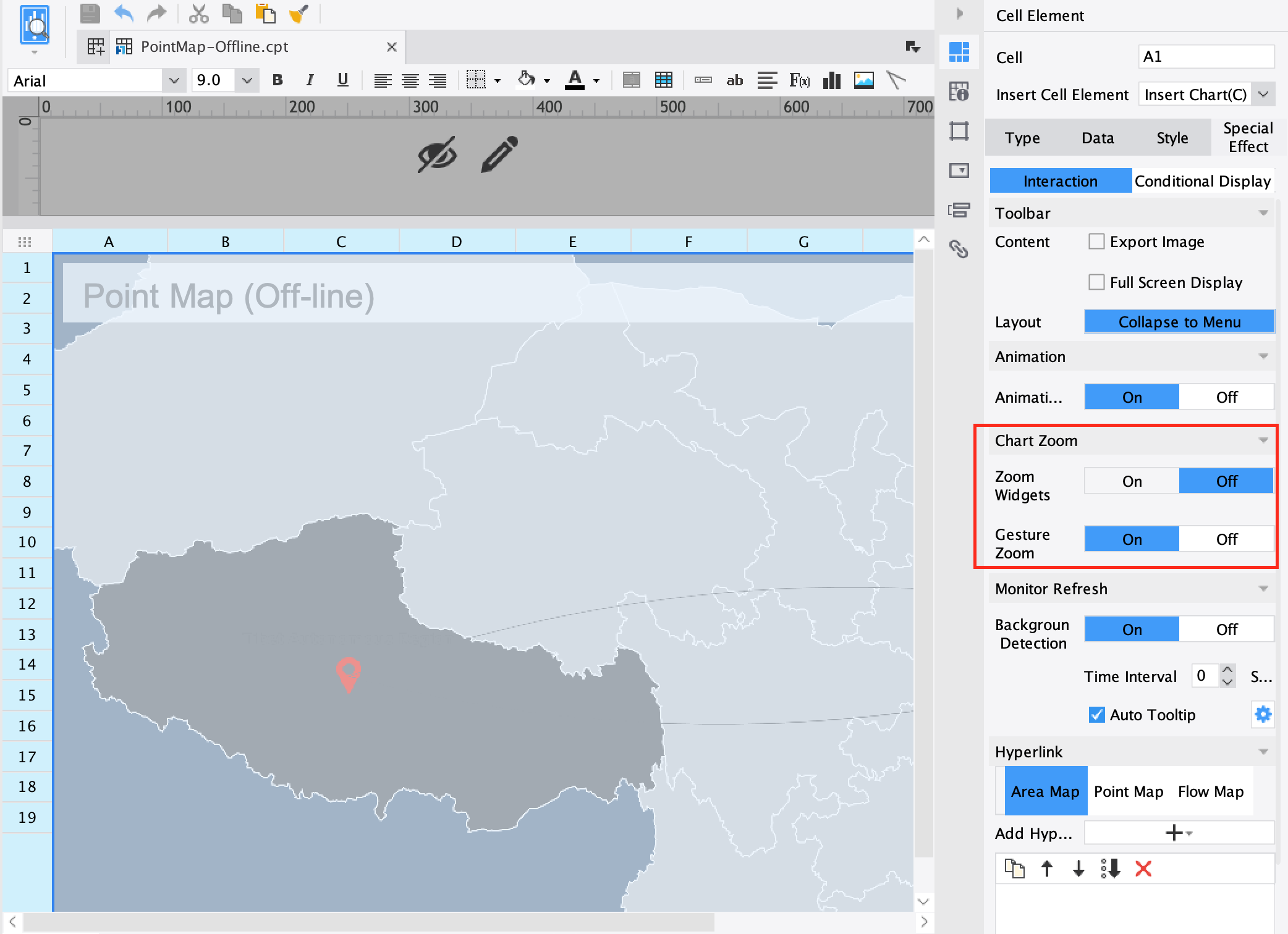 Map Zooming-FineReport Help Document
