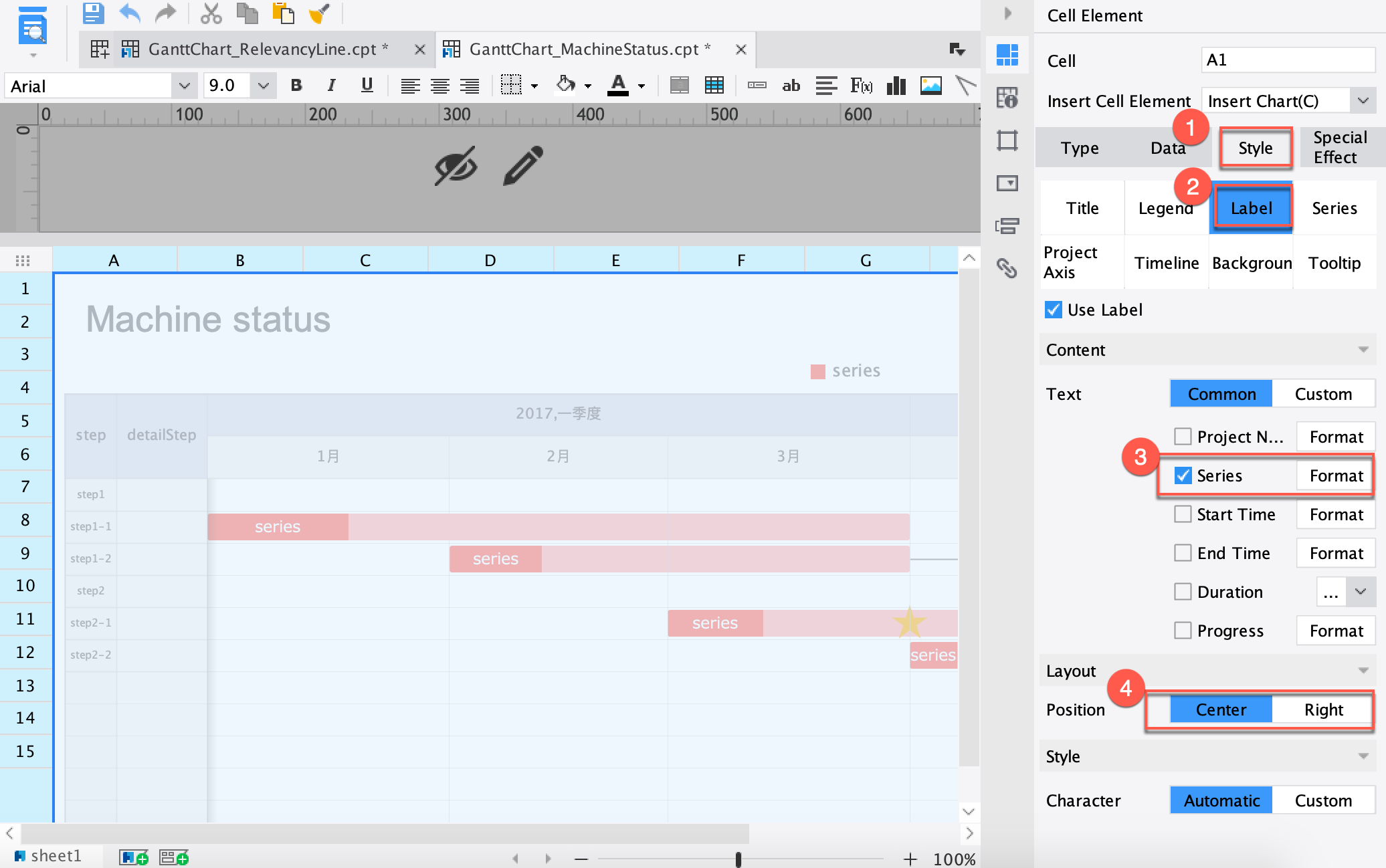 Gantt Chart with Machine Status-FineReport Help Document