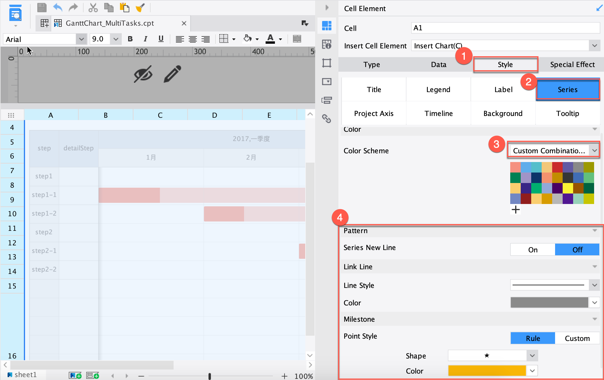 Gantt Chart with Machine Status-FineReport Help Document