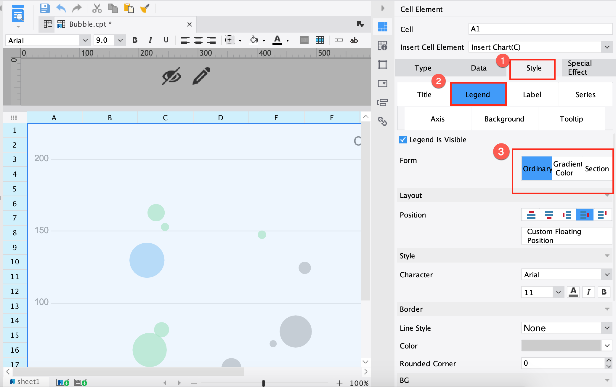 Different Types of Bubble Chart-FineReport Help Document