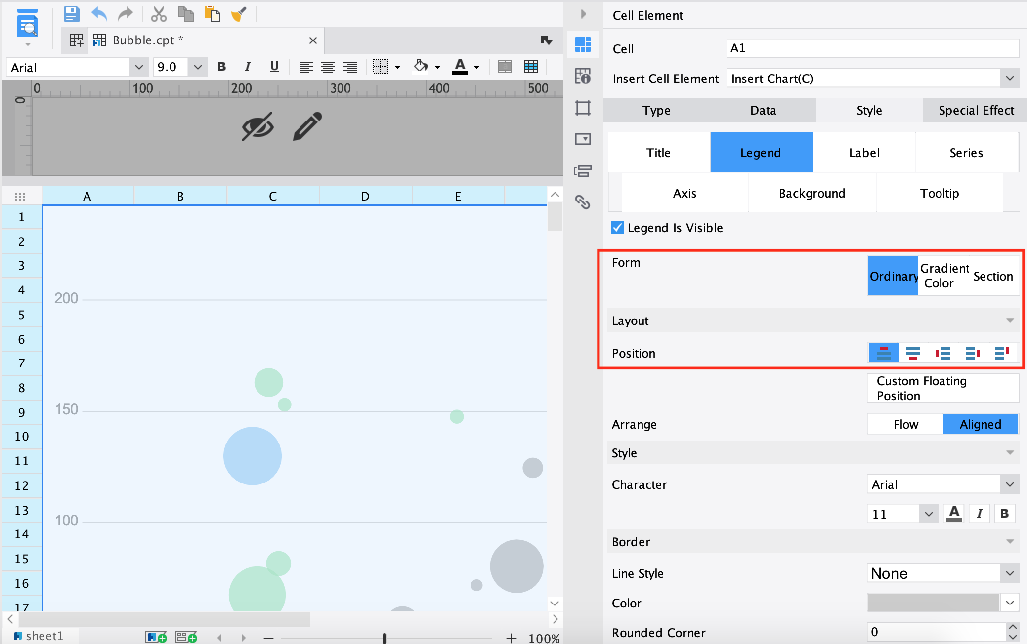 Different Types of Bubble Chart-FineReport Help Document