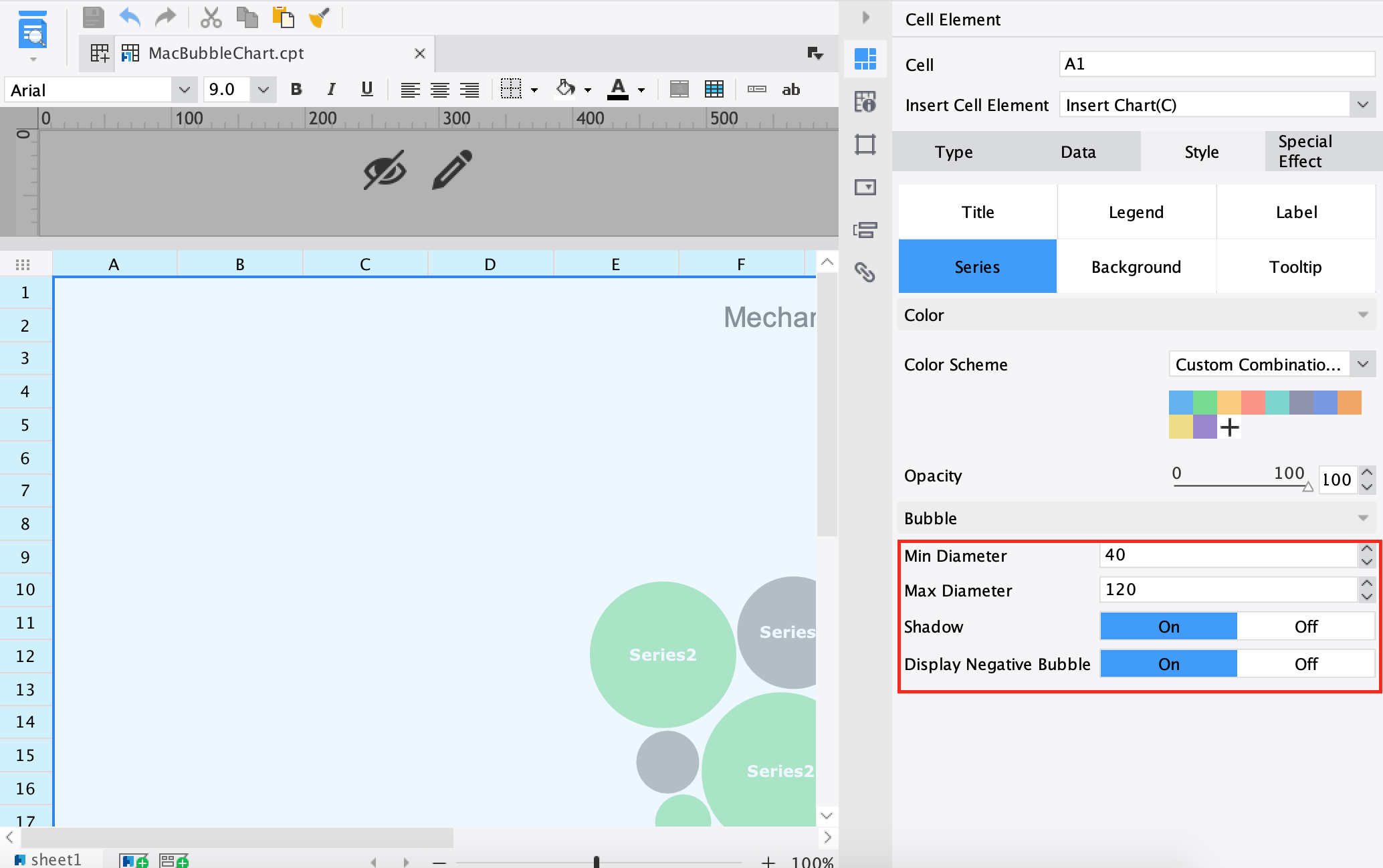 メカニカルバブルチャート- FineReport Help Document