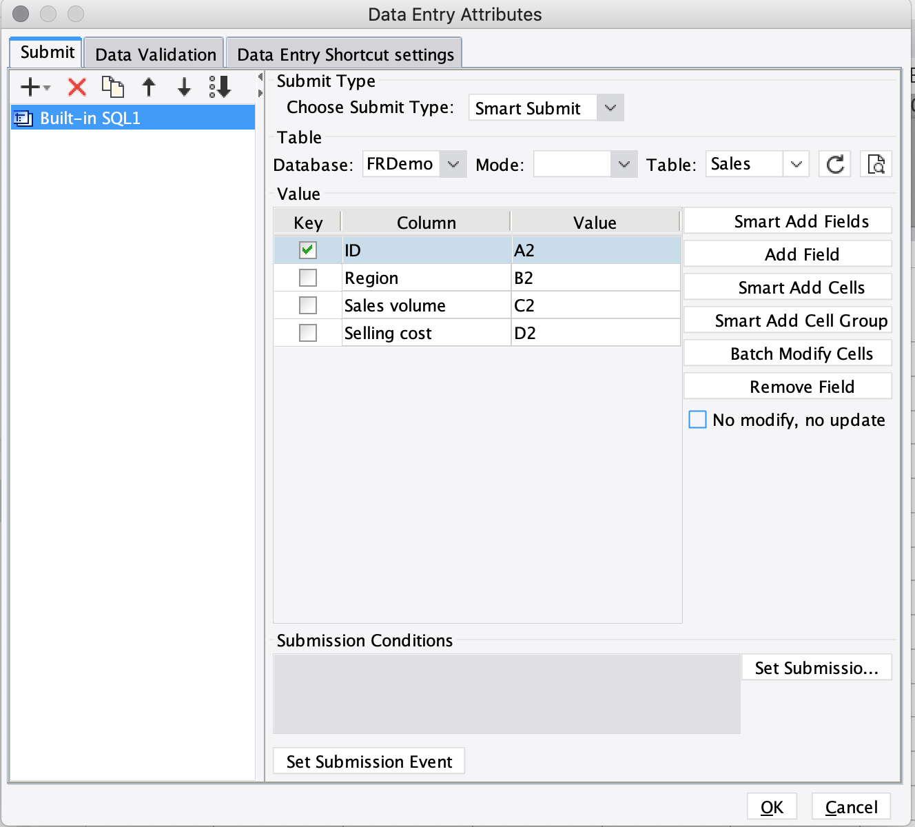 Insert and Delete Button-FineReport Help Document