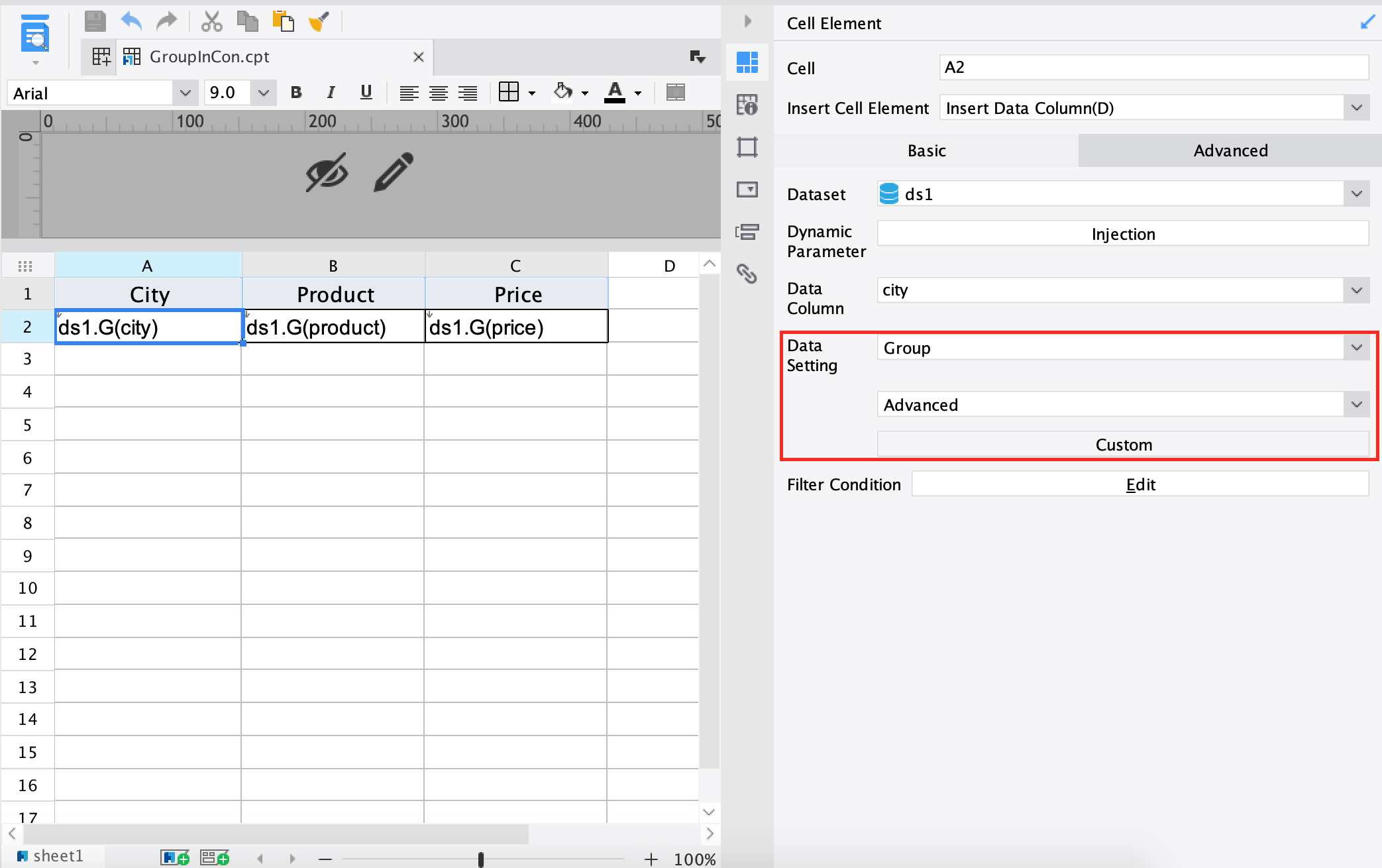 Grouped by Condition-FineReport Help Document