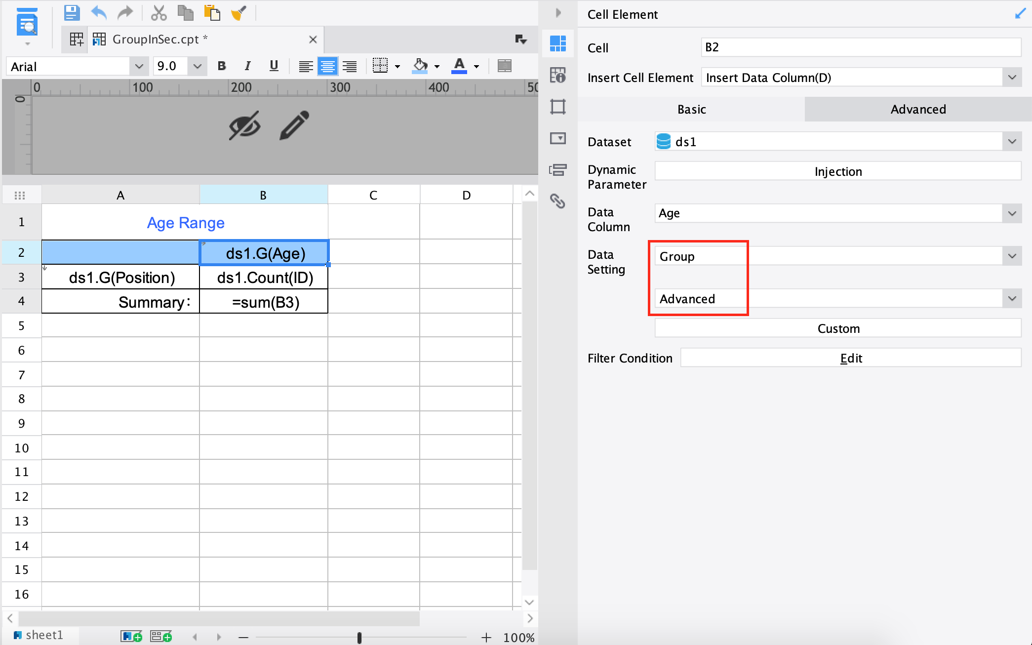 Grouped by Section-FineReport Help Document
