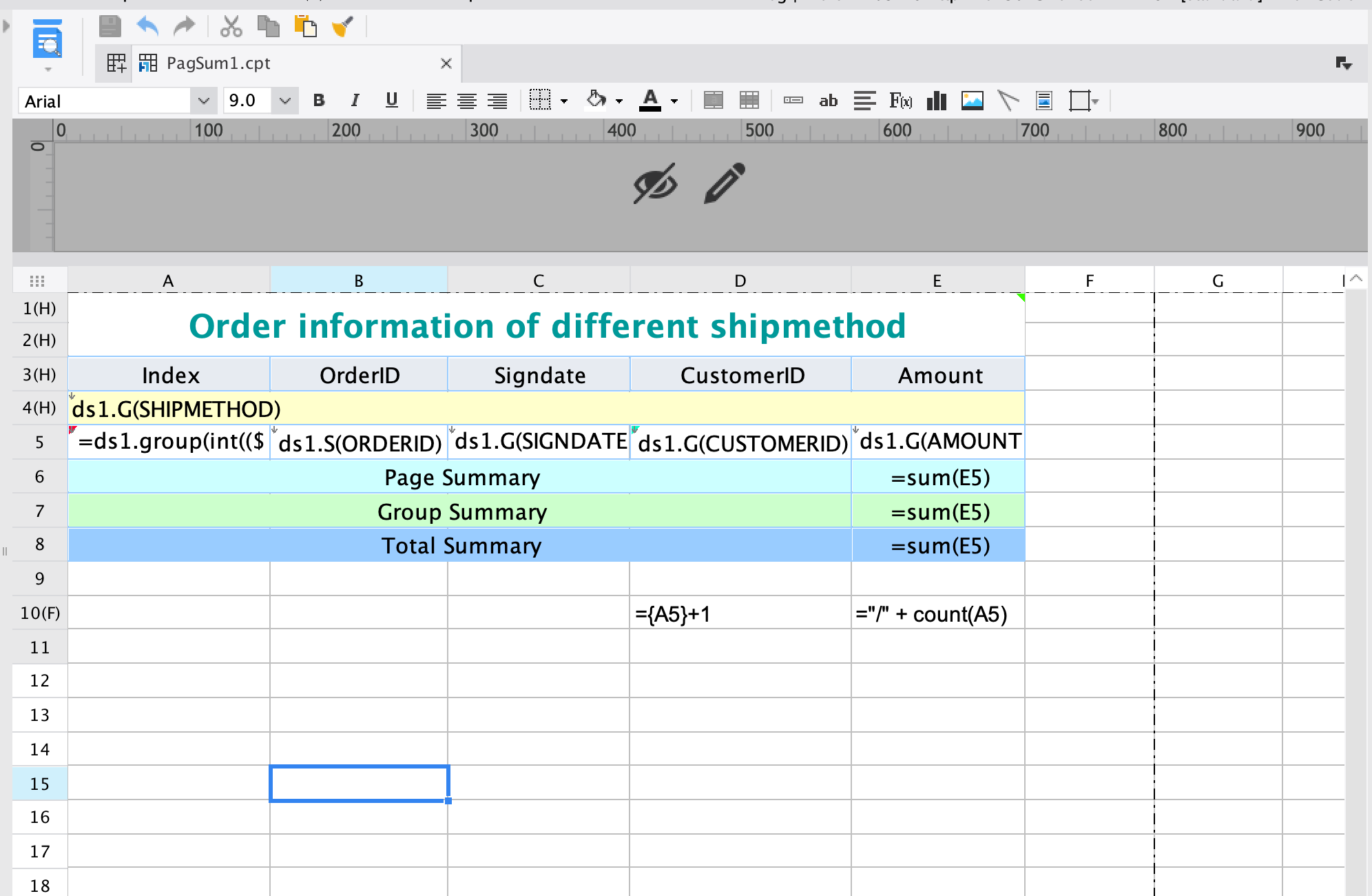 Group summary in pagination-FineReport Help Document
