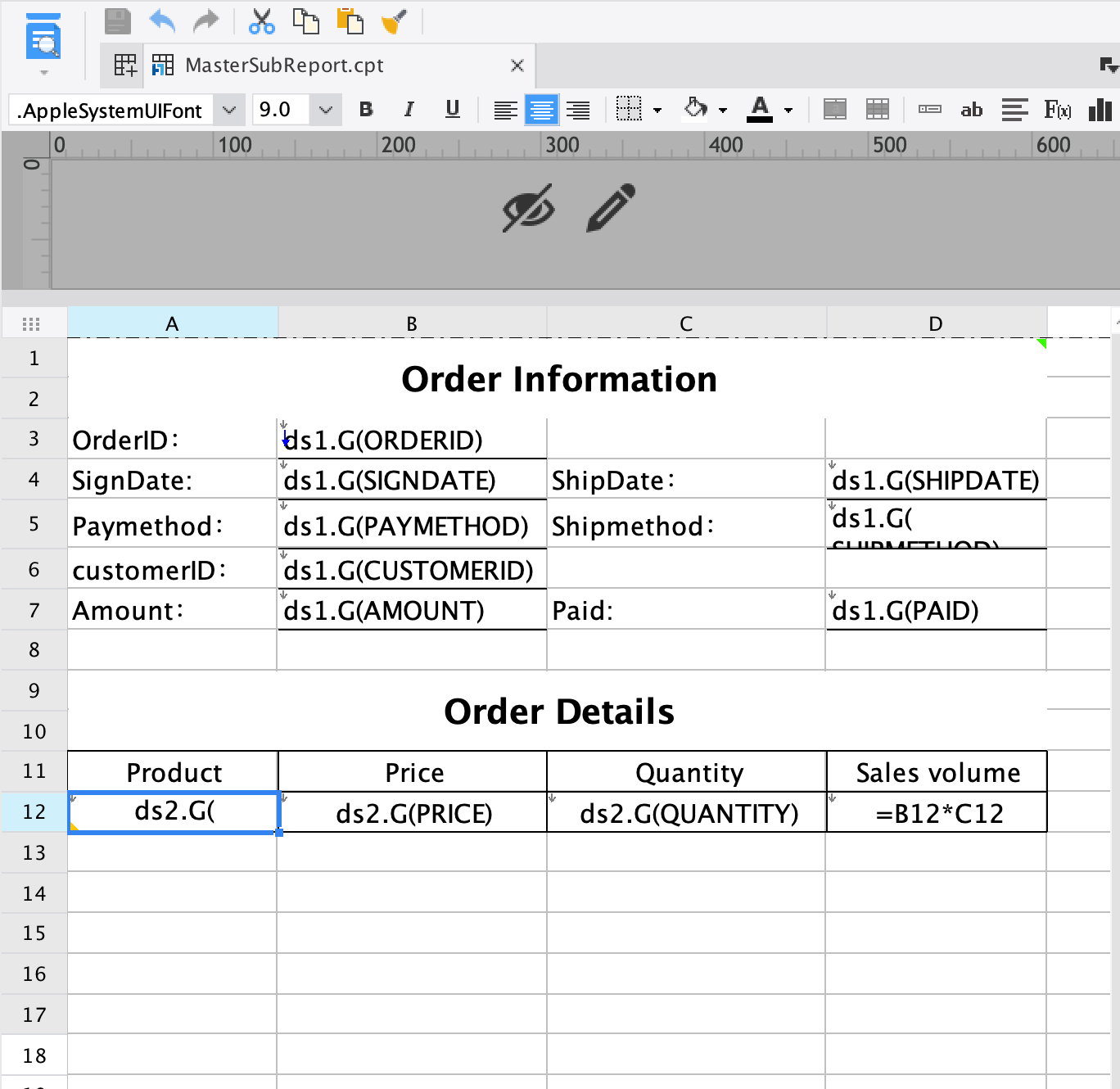 Master-sub report-FineReport Help Document