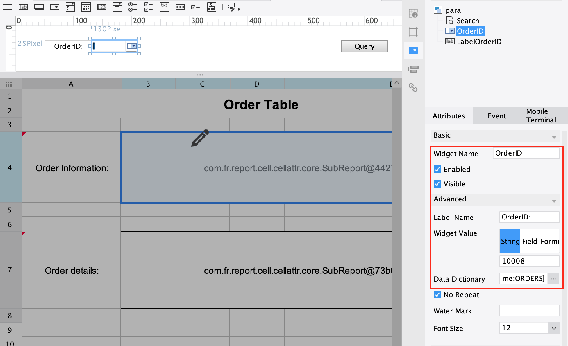 Master Report with Embedded Sub-Reports-FineReport Help Document