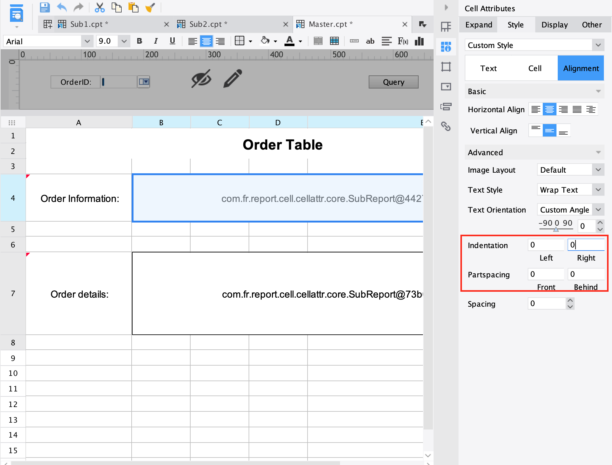 組み込み親子帳票- FineReport Help Document