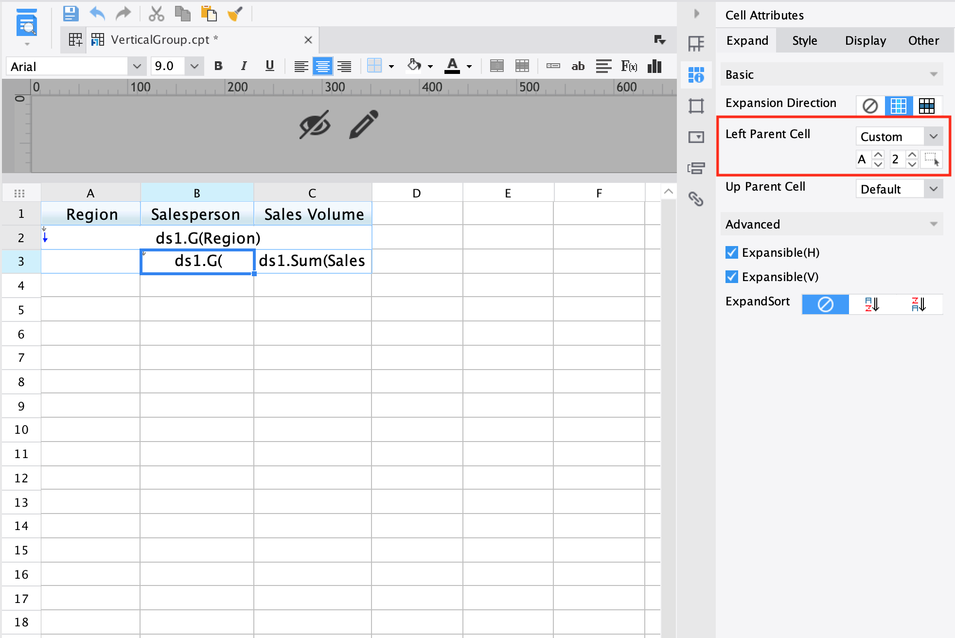 Vertically Grouped Report-FineReport Help Document