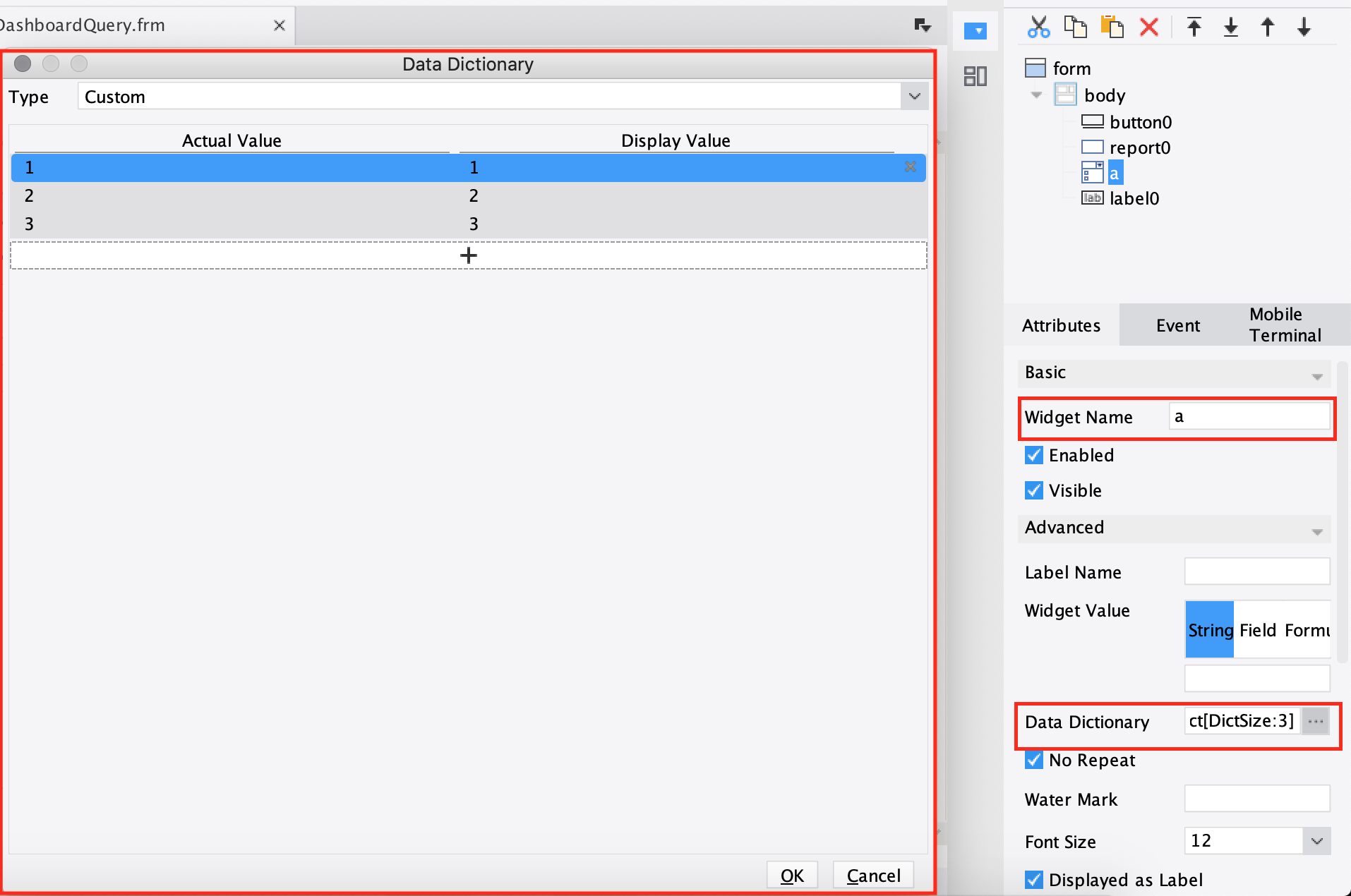 Dashboard query after clicking query widget-FineReport Help Document
