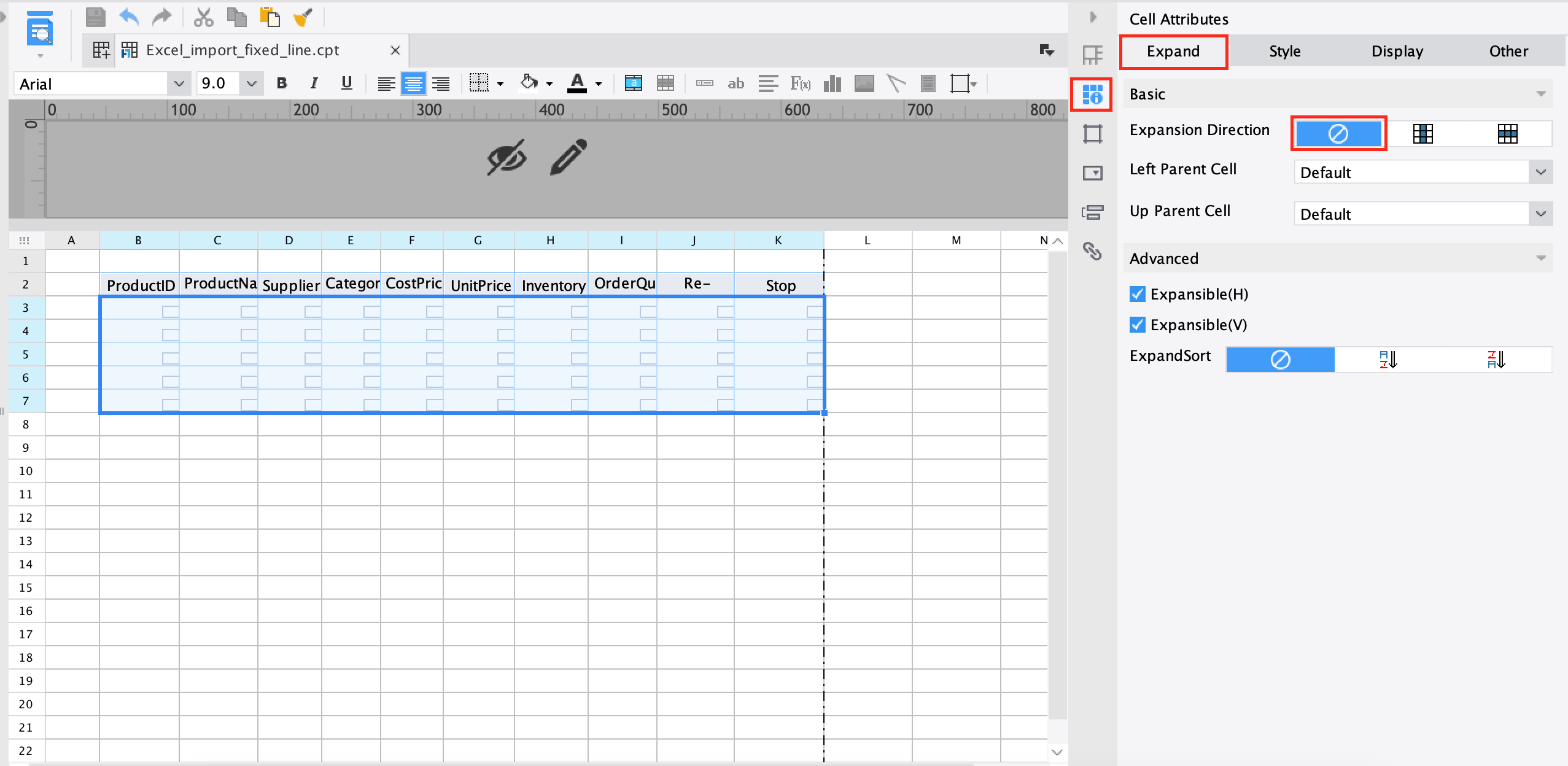 Excel Import fixed number of line-FineReport Help Document
