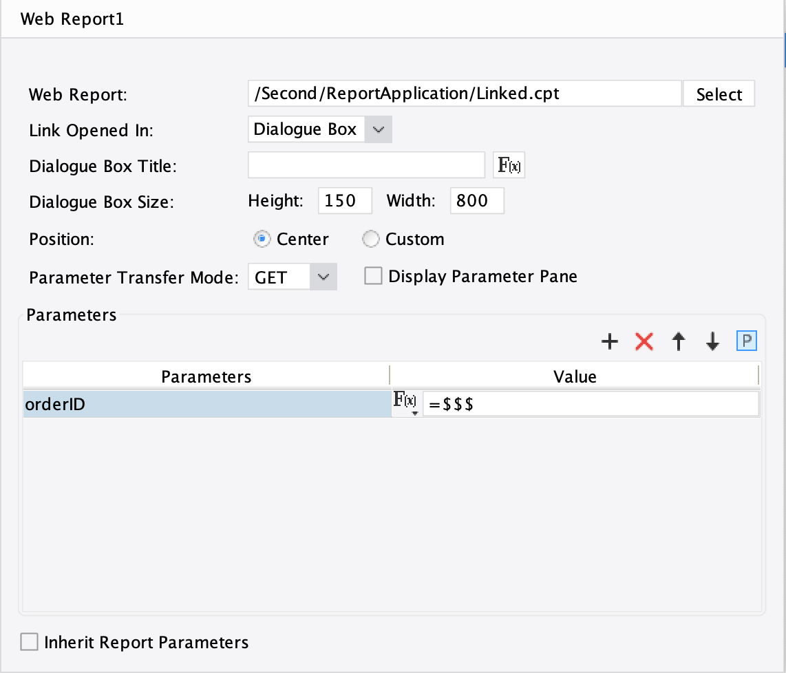 Hyperlink Open Position-FineReport Help Document