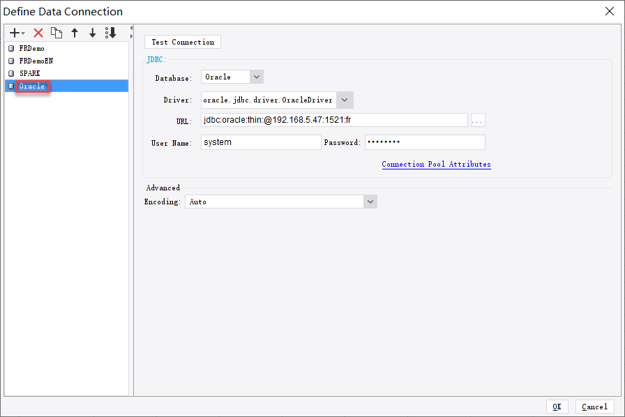 [Platform] Oracle Data Connection-FineReport Help Document