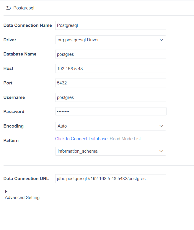 [Platform] PostgreSQL Data Connection-FineReport Help Document