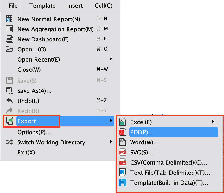 Designer Export-FineReport Help Document
