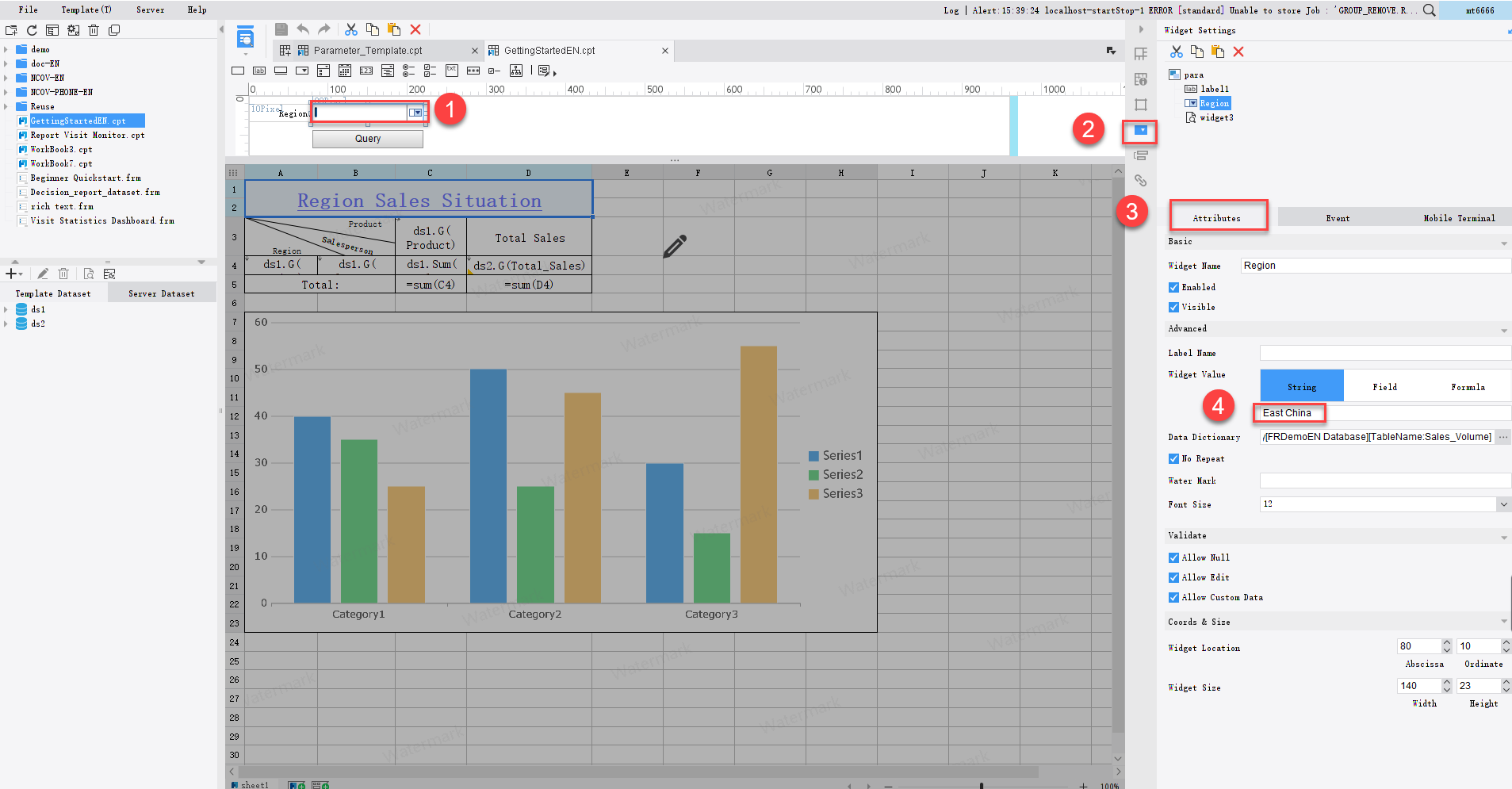 Default Value of Parameter Widget-FineReport Help Document
