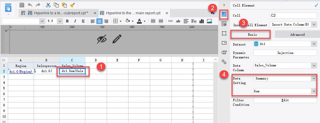 Hyperlink to Template with Parameters-FineReport Help Document